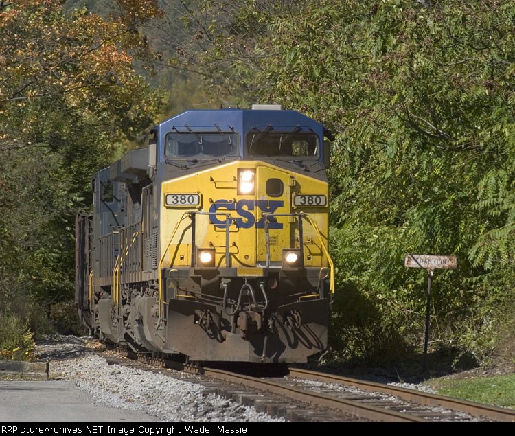 CSX 380 with a trainload of Georges Creek coal